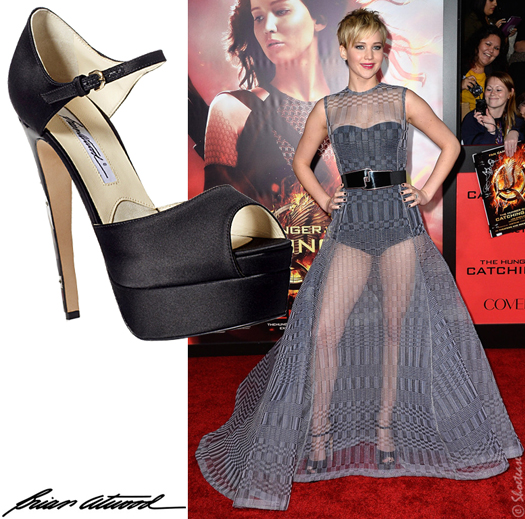 Celebrity Shoe Style - Jennifer Lawrence in Brian Atwood Tribeca ...